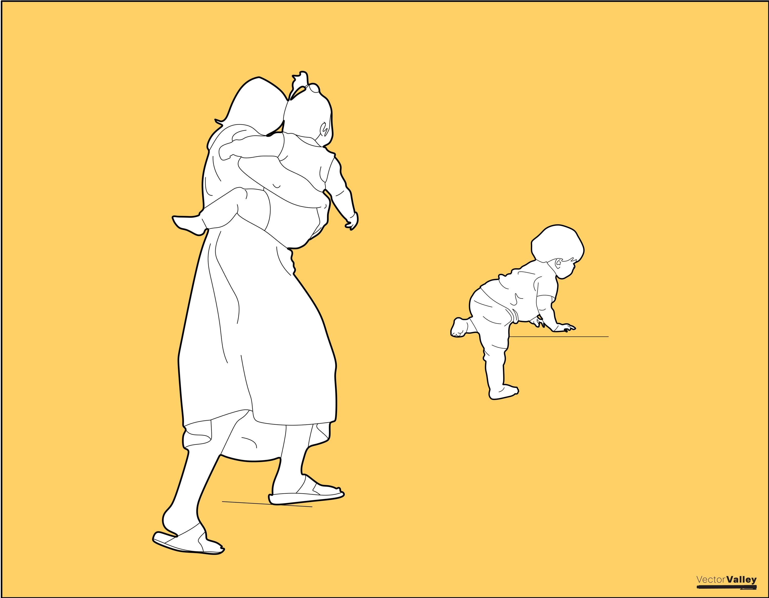 Stair Climbing Vector Illustrations: Perfect for Architects and Digital ...