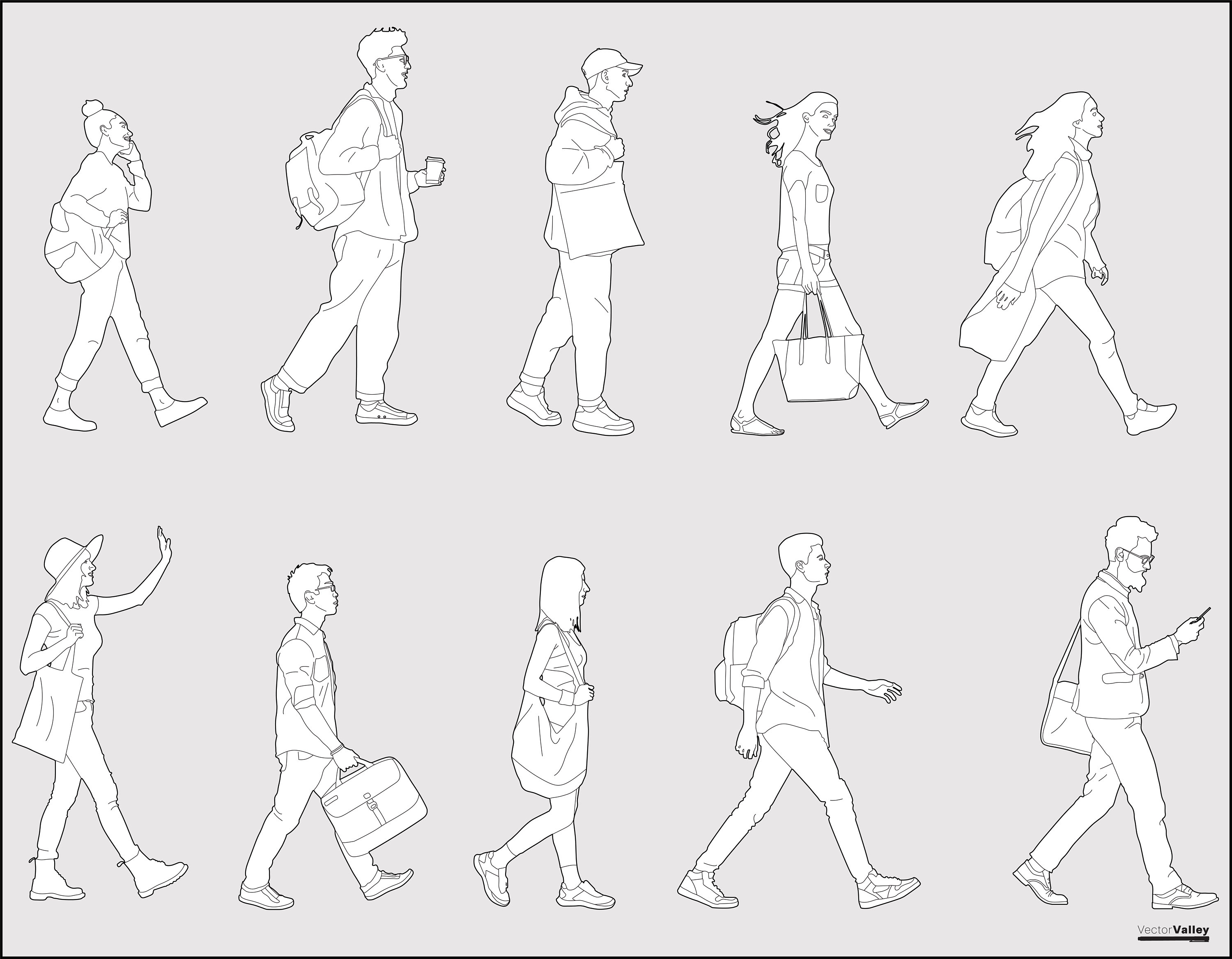 People Walking Sketch
