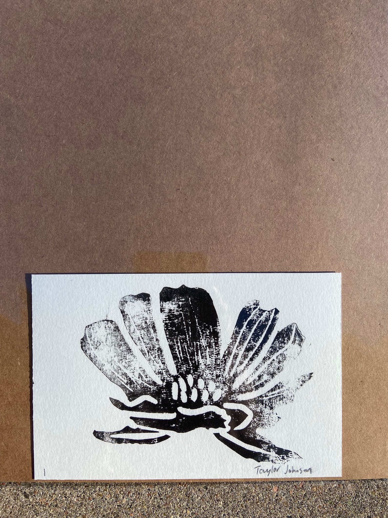 Cosmo Flower Block Print, Minimalist Floral Art (5x7 Inches) - Etsy