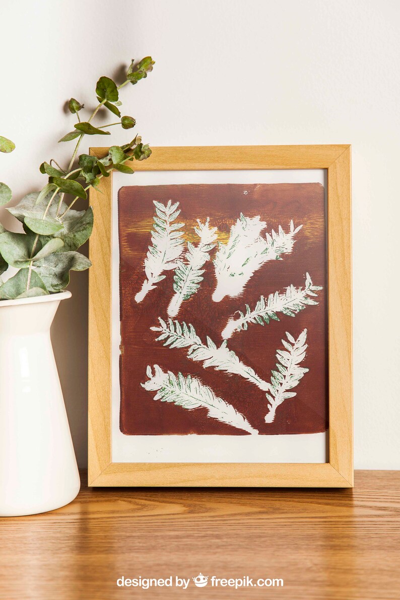 Honey Locust Leaf Art Print, Botanical Gel Plate Print - Etsy