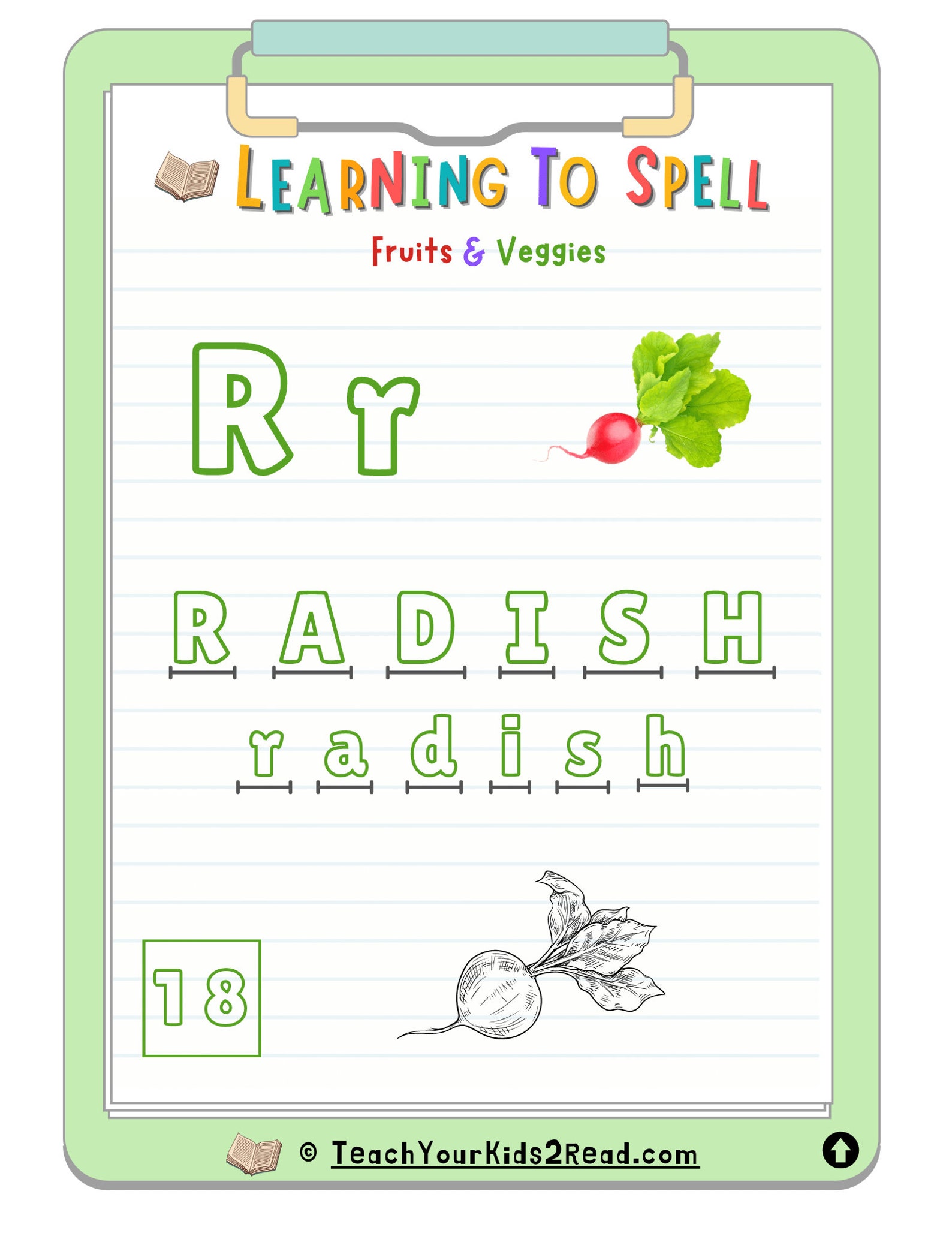 Learning to Spell: Fruits & Veggies Coloring Book | Activity Book ...
