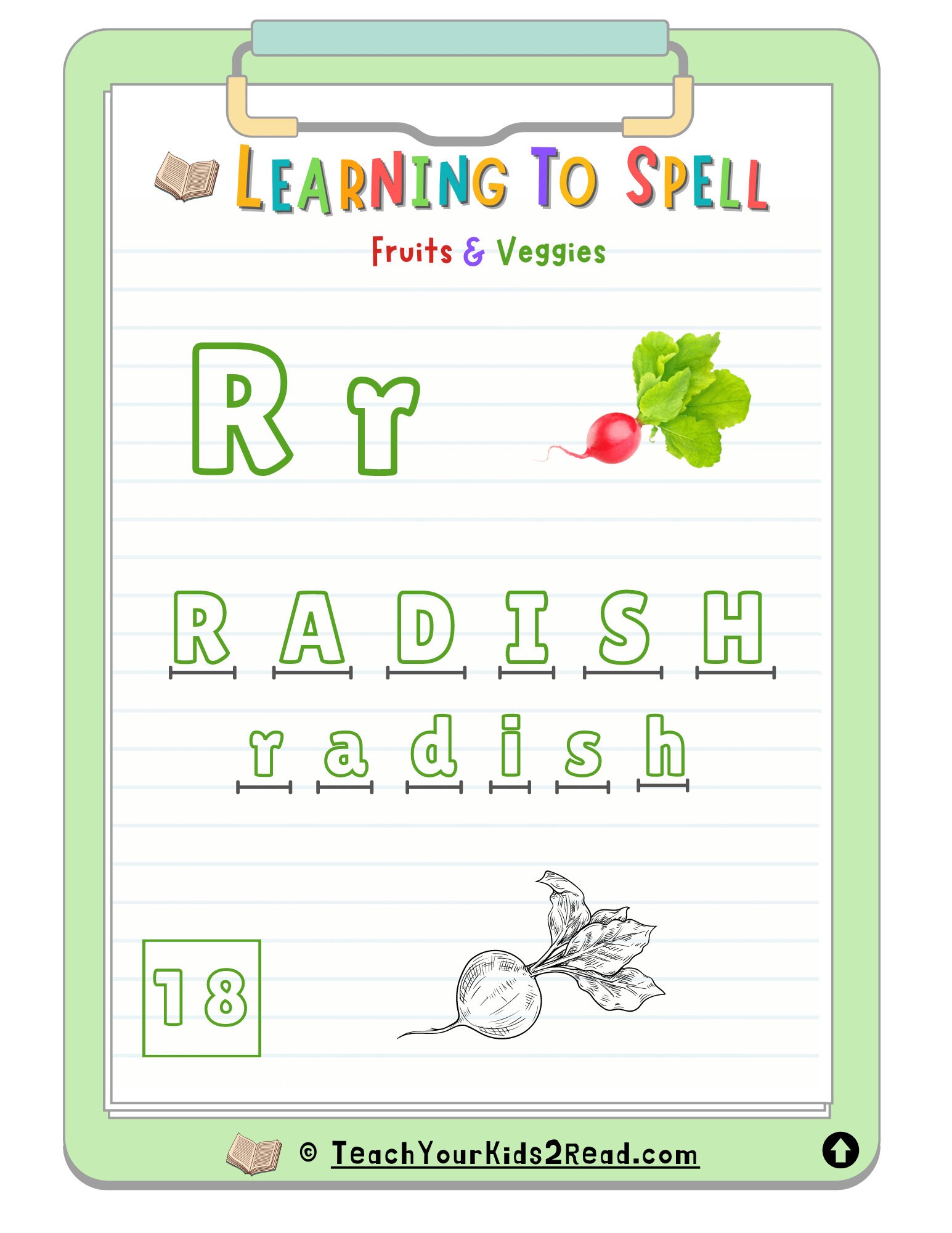 Learning to Spell: Fruits & Veggies Coloring Book | Activity Book ...