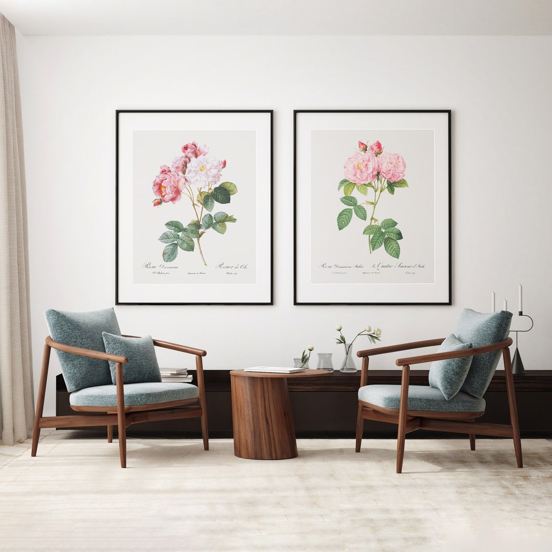 Printable Rose Wall Art Set of 2 - Etsy