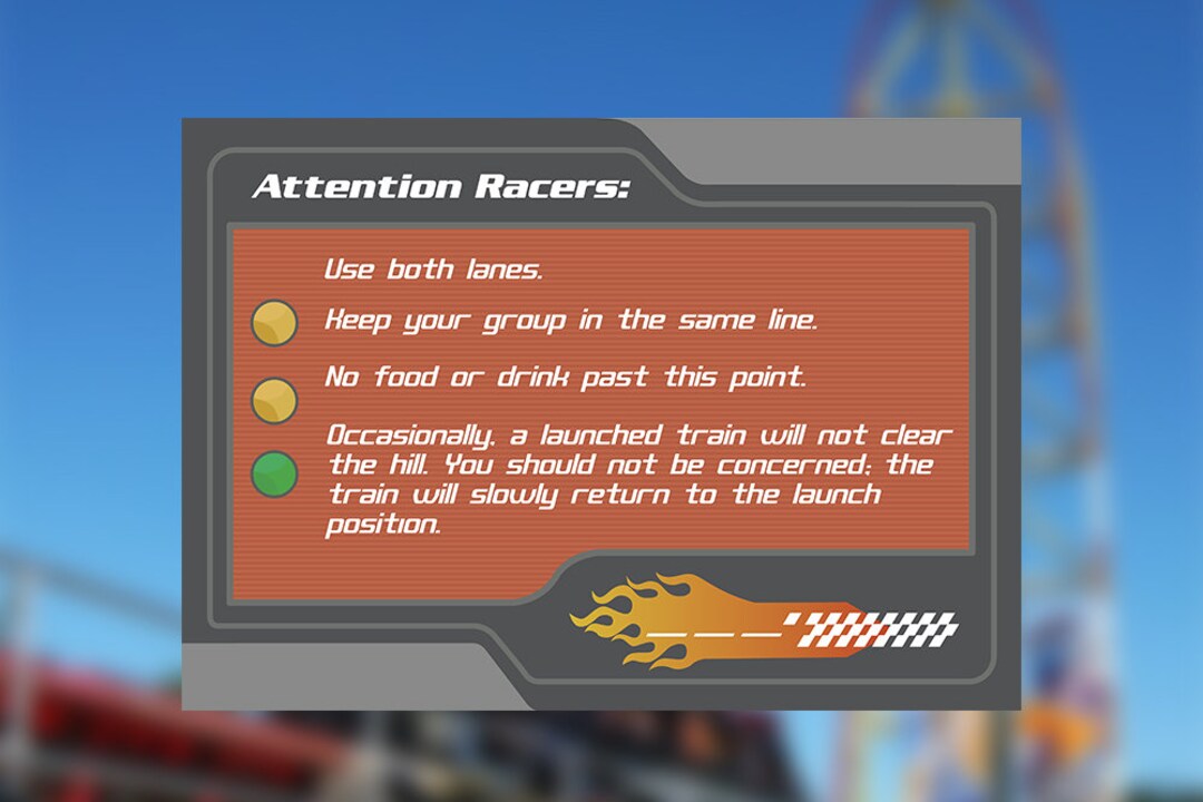 Top Thrill Dragster Safety Warning Sign - Etsy