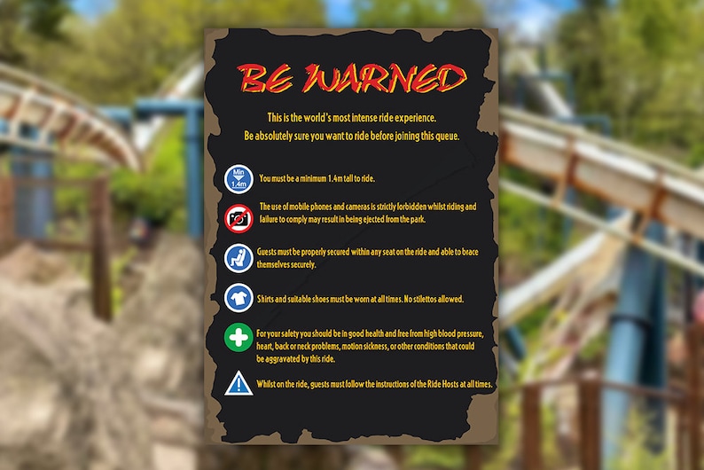 Nemesis Inspired Coaster Safety Sign - Etsy