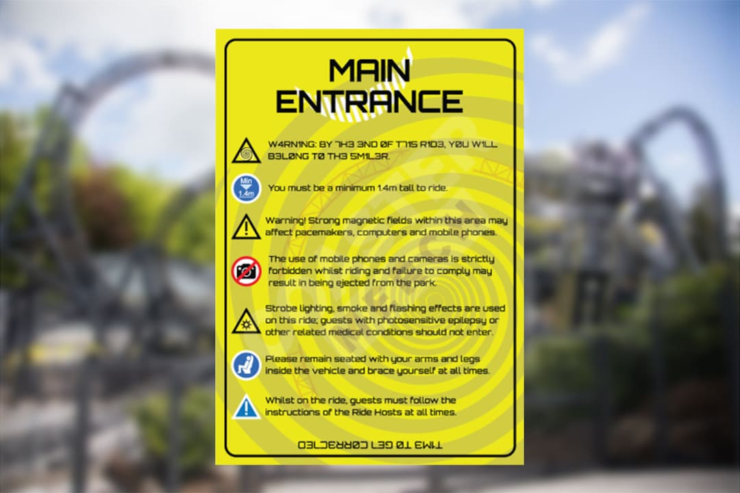 Smiler Inspired Coaster Safety Sign - Etsy