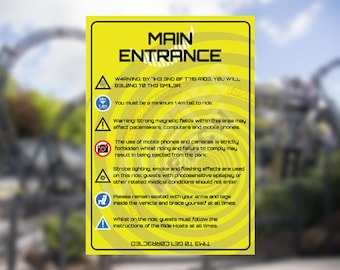 ROLLER COASTER Street Sign Amusement Parks Fanatic - Etsy