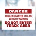 Danger - Do Not Enter Track Area Rollercoaster Sign - Etsy