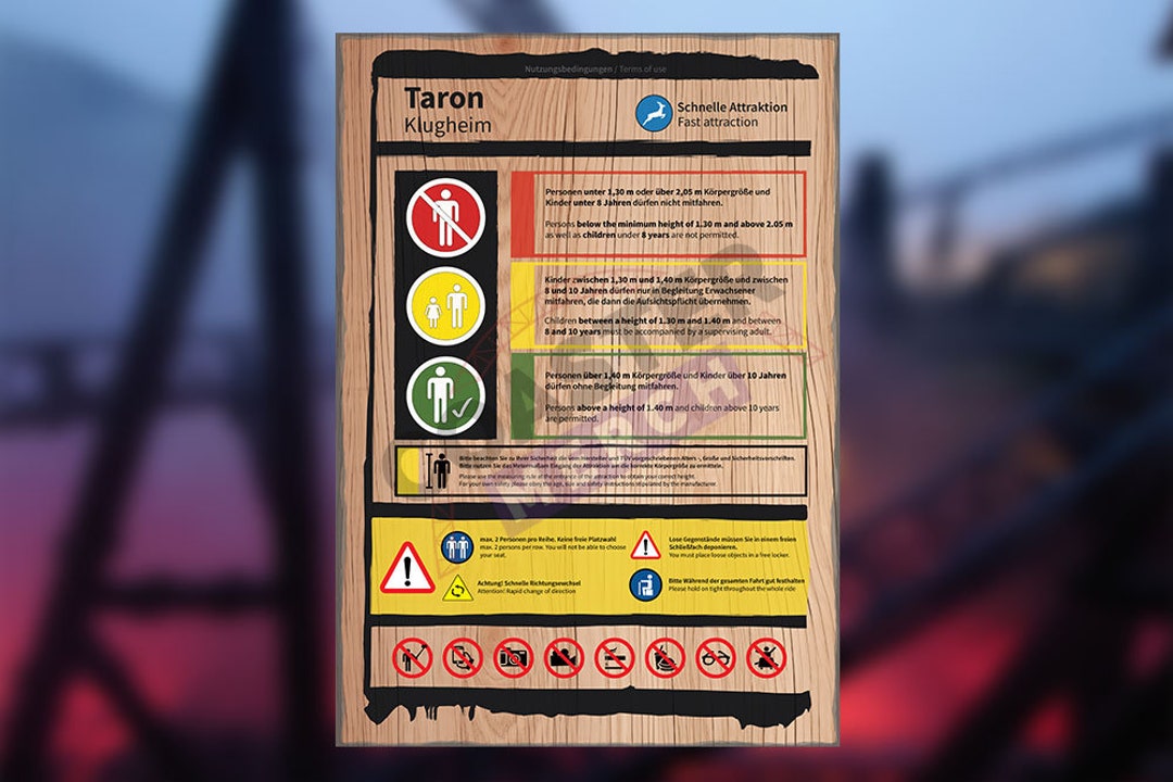 Taron Phantasialand Coaster Sign - Etsy