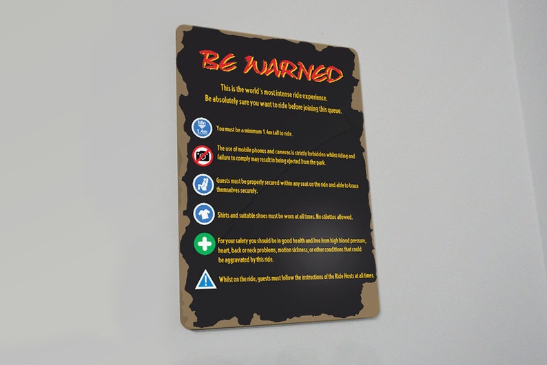 Nemesis Inspired Coaster Safety Sign - Etsy