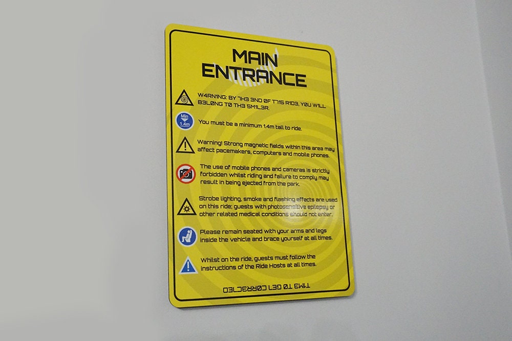 Smiler Inspired Coaster Safety Sign - Etsy UK