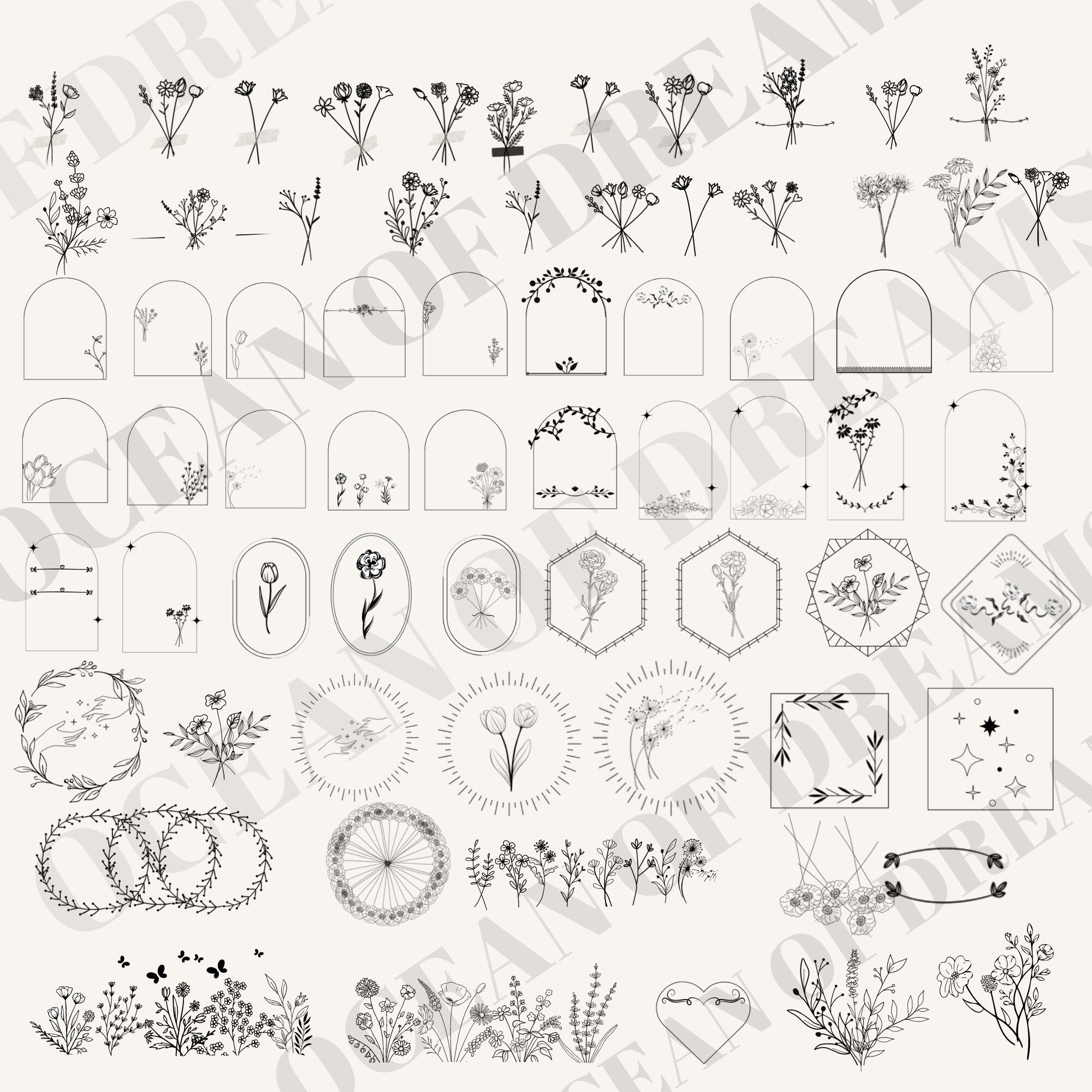 Wildflowers Svg Png Vector Files for Cricut ,clip Art , Hand-drawn ...