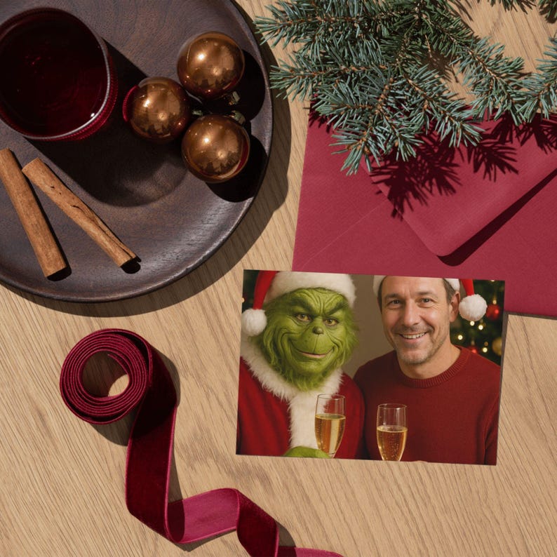 Custom Grinch Christmas Portrait | Personalized Holiday Digital Art ...