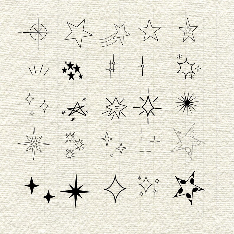 95 Star Procreate Brushes, Sparkle, Galaxy, Shimmer, Glow Stamp Brush ...
