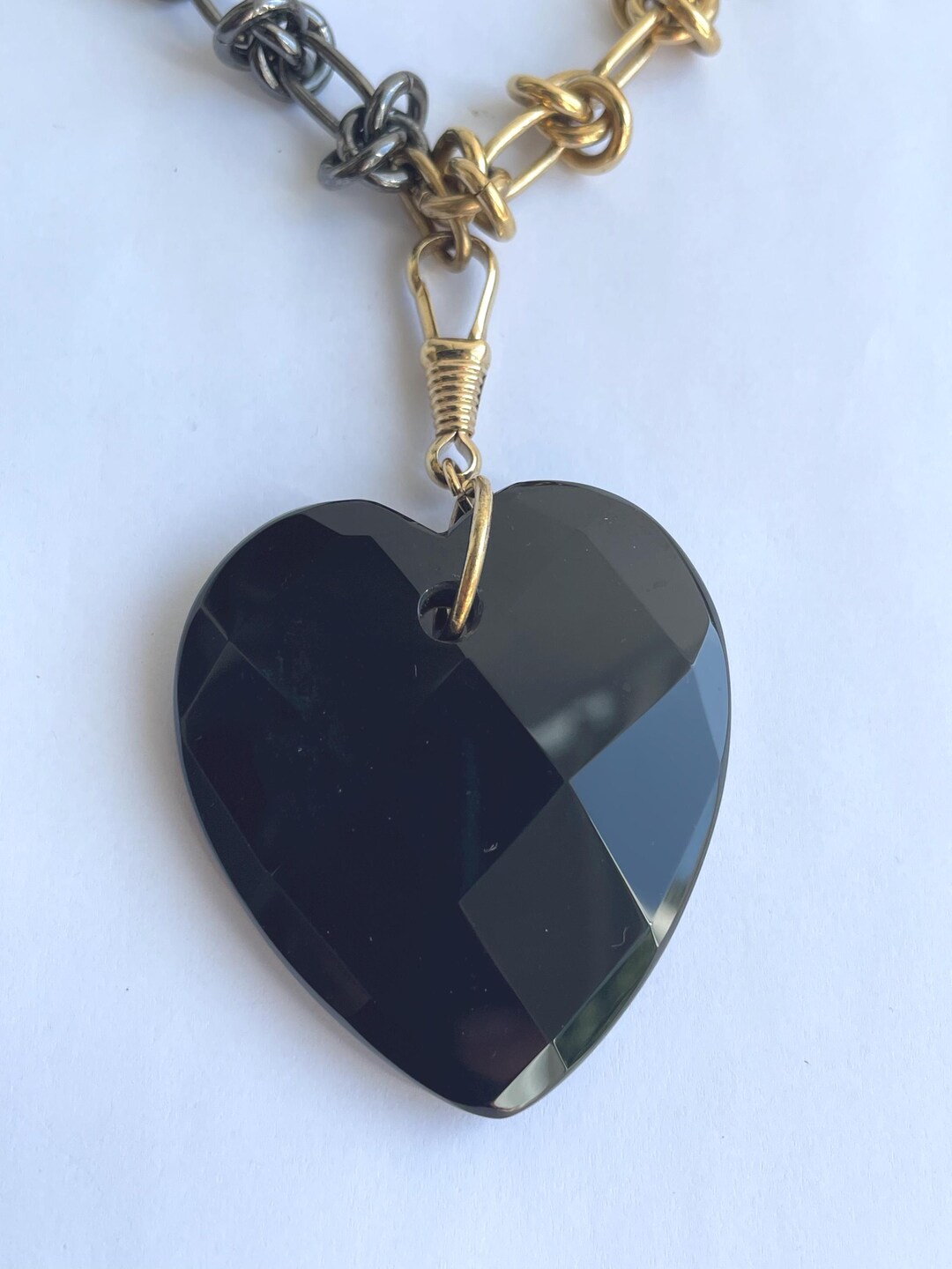 Beautiful Vintage Imaï by Julie Borgeaud Designer Black Heart Pendant ...