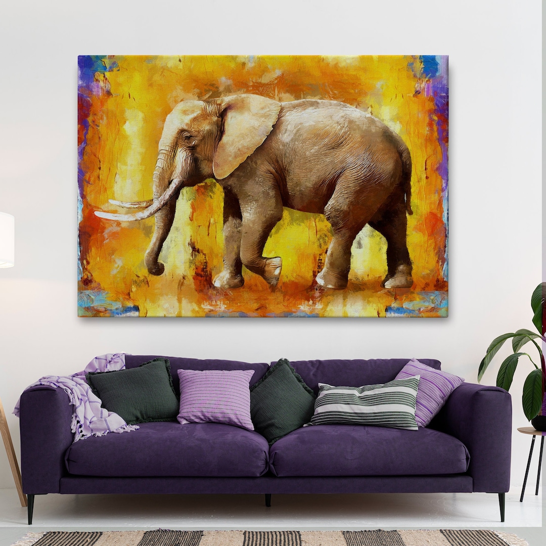 Elephant Wall Art, Canvas Painting, Canvas Wall Art, Canvas Wall Decor ...