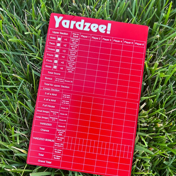 Yardzee Score Card - Etsy