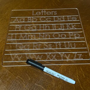 Dry Erase Educational Boards Letter Tracing Number Tracing - Etsy