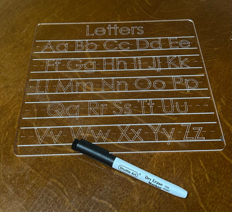 Dry Erase Educational Boards Letter Tracing Number Tracing - Etsy
