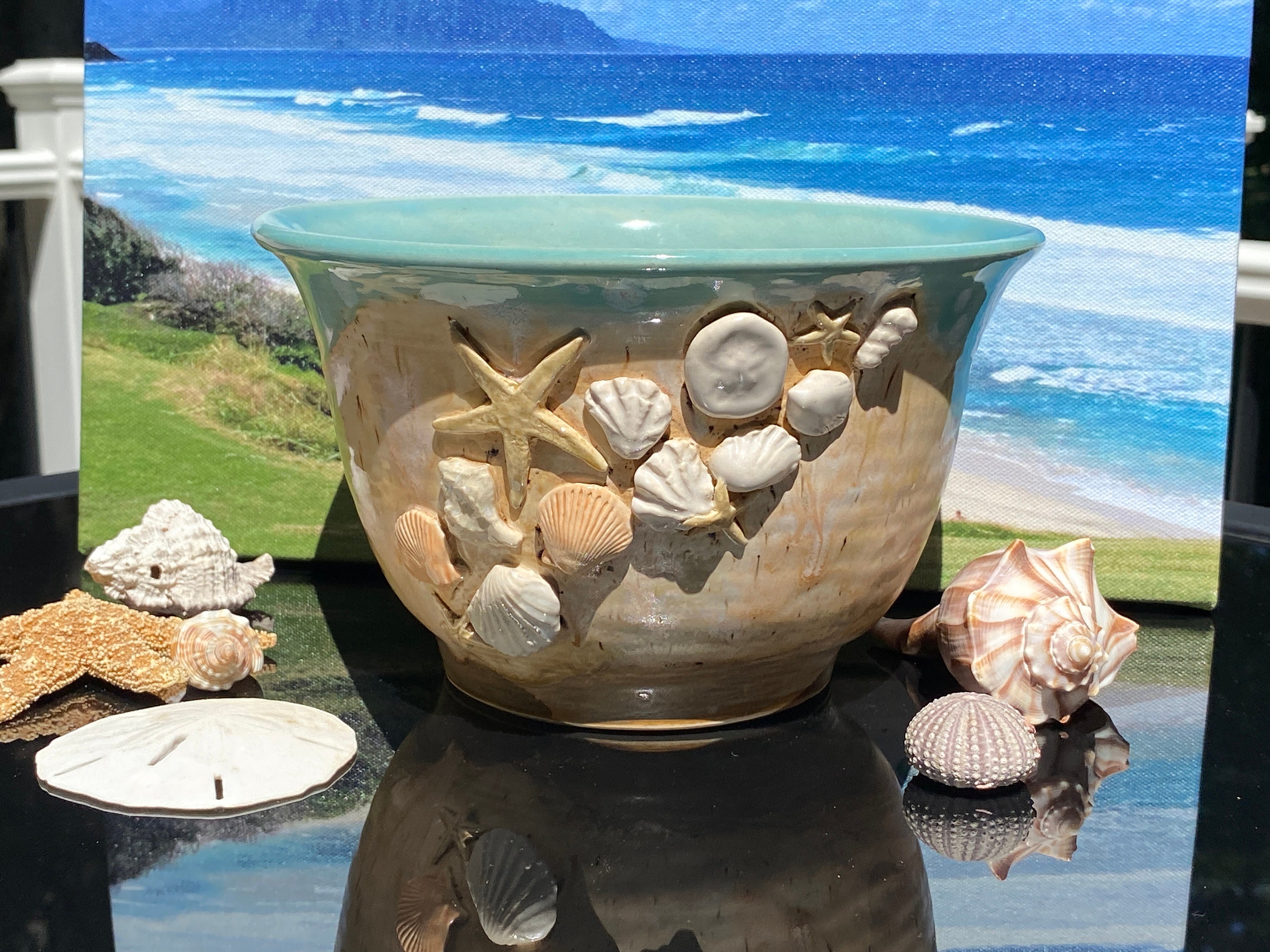 Pottery Bowl, Beach Theme, With Seashells - Etsy
