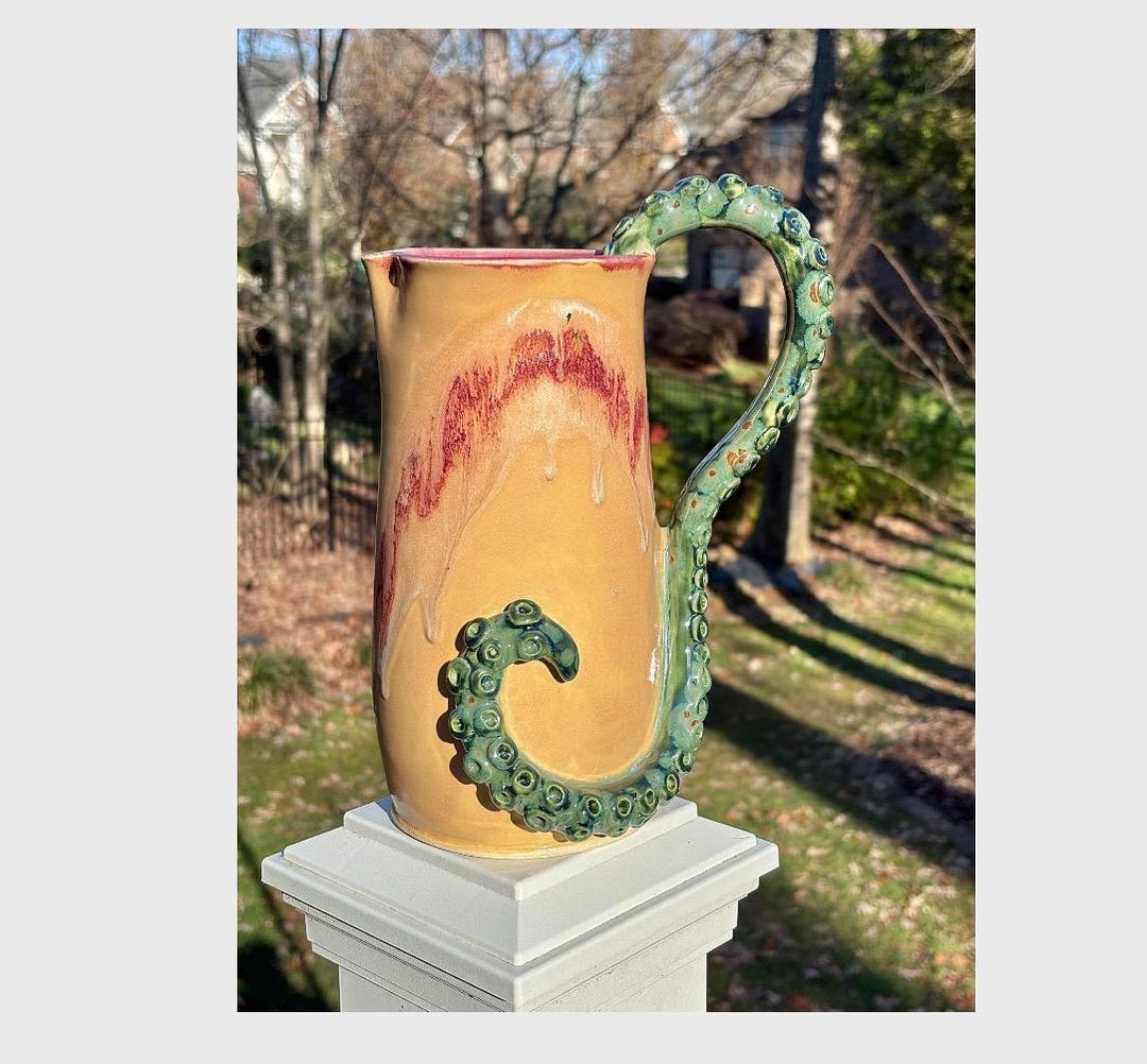 Sculpted Octopus Tentacle Ceramic Pitcher or Vase - Etsy