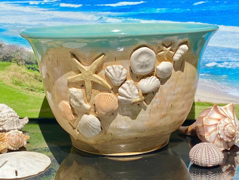 Pottery Bowl, Beach Theme, With Seashells - Etsy