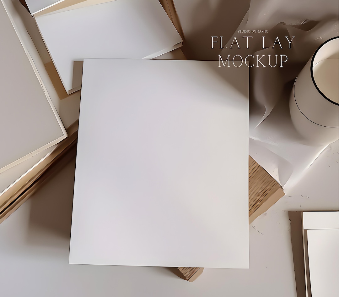 Top Down View Flat Lay Print Mockup - Prints Posters Wall Art Display ...
