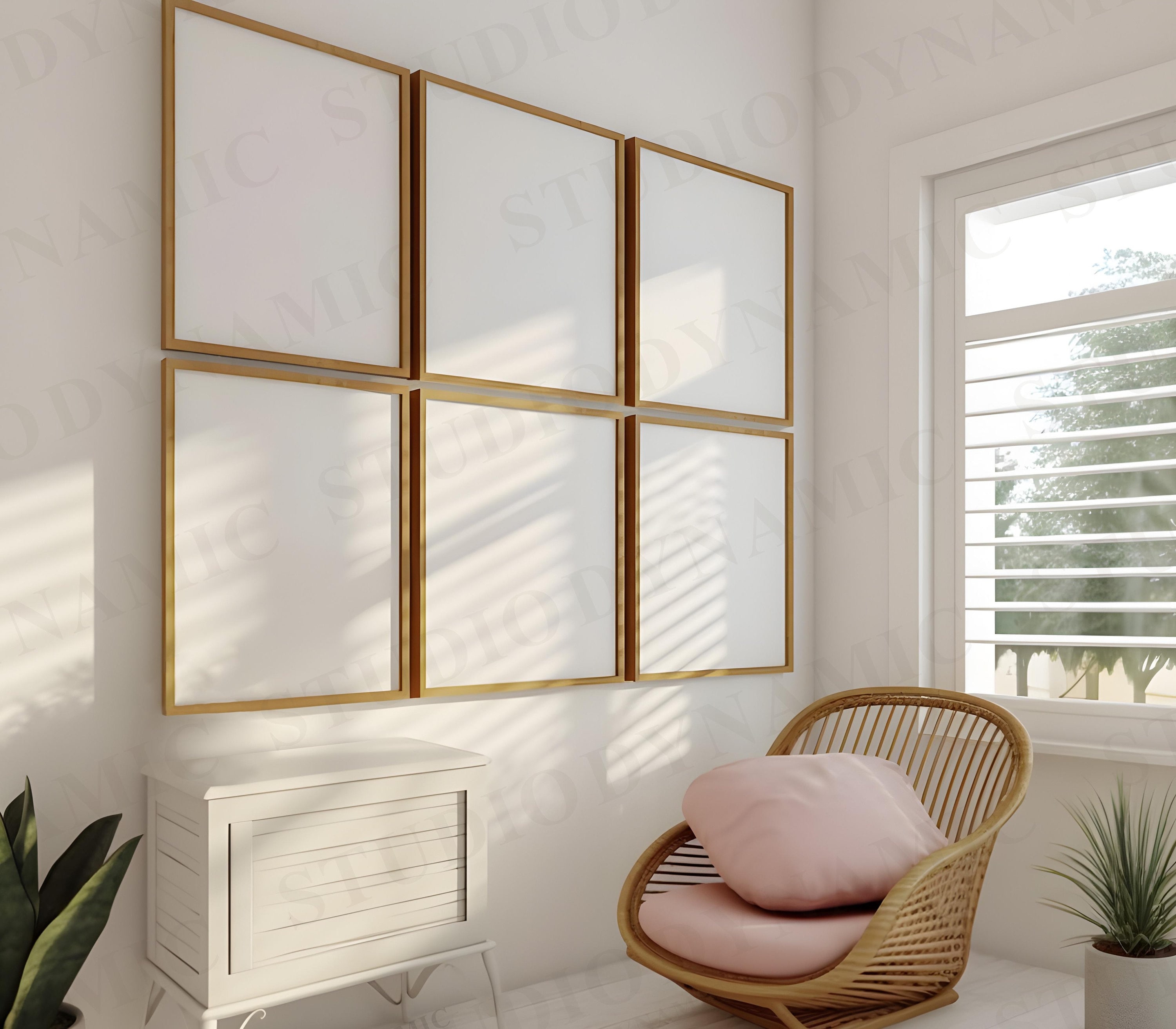 6 Frame Poster Mockup Art Display Natural Light Mockup - Etsy