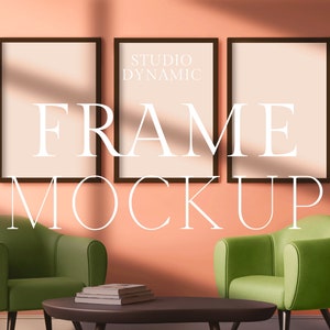 3 Frames Gallery Set Mock Up, Drop Shadow, Printable Wall Art Mockup, Gallery Poster Set Mockup ...