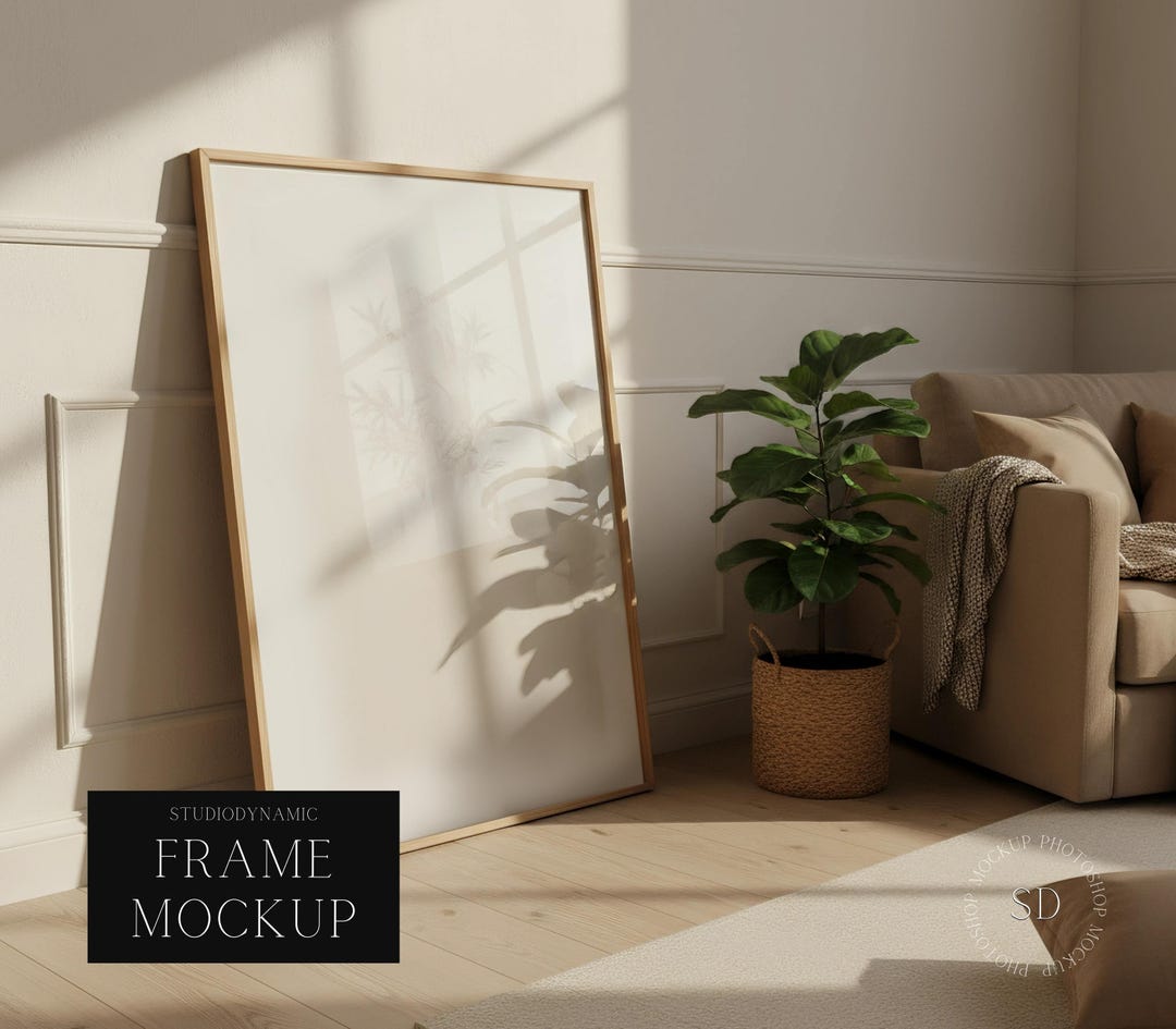 Vertical Frame Mockup - Vintage Vibe Frame Mockup - Glass Reflection ...