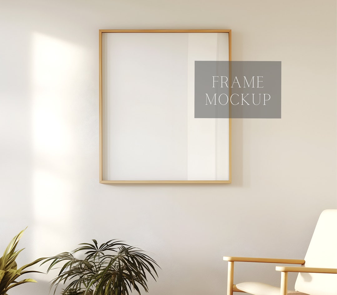 One Frame Poster Mockup - Vertical Frame - Glass Reflection - Poster ...