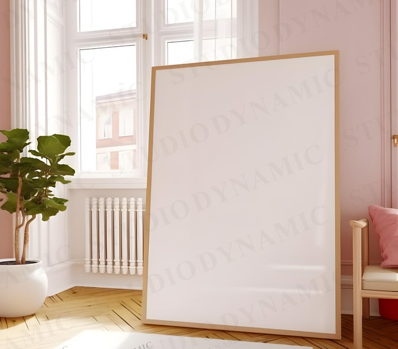 Tall Frame Poster Mockup - Vertical Poster Mockup - Wooden Frame Mockup ...