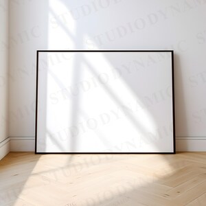 Black Frame Landscape Mockup - Natural Light Frame Mockup - Horizontal ...