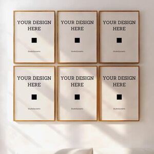 6 Frame Gallery Set Mockup - Art Display Mockup - Gallery Poster Mockup ...
