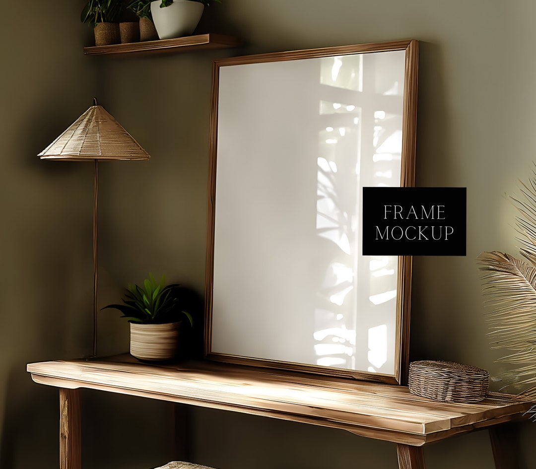 Simple Vertical Frame Mockup - Glass Reflection - Frame Mockup - PSD ...