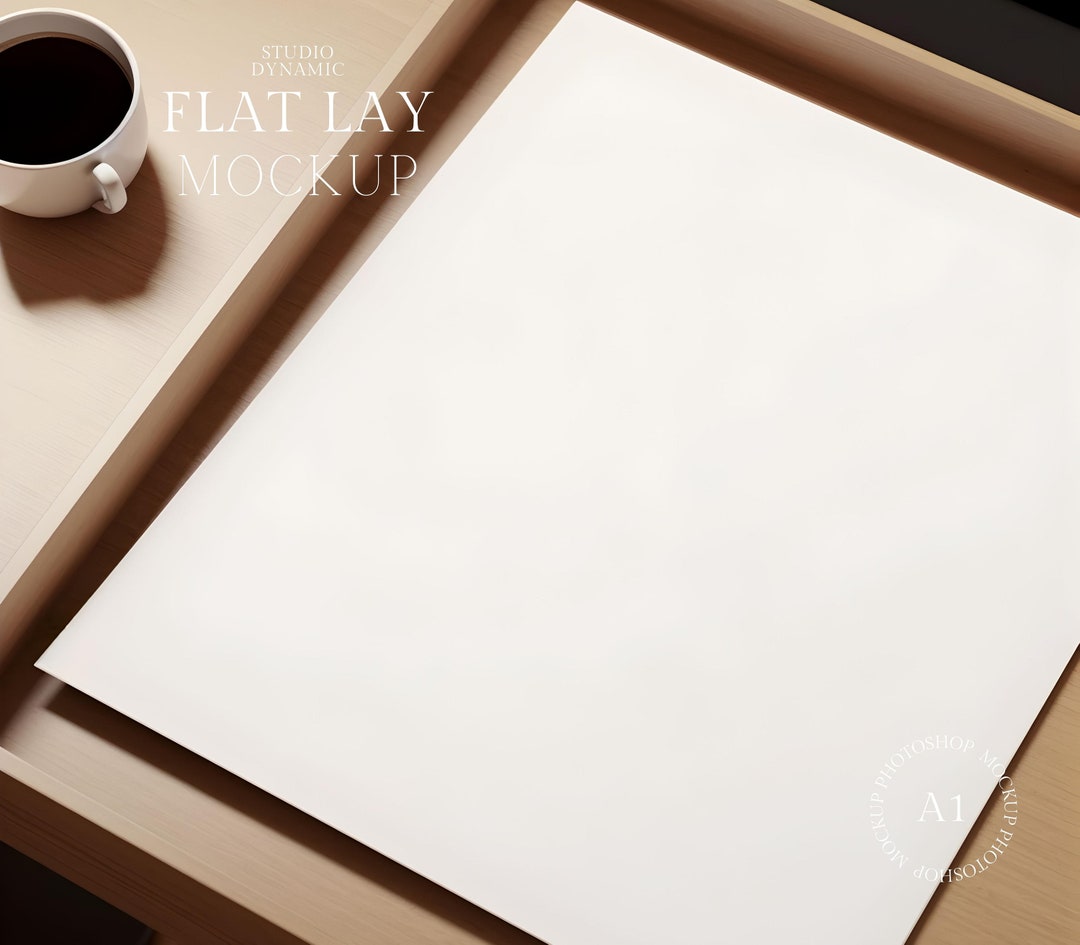 Close up Vertical Flat Lay Print Mockup - Top Down View - Digital ...