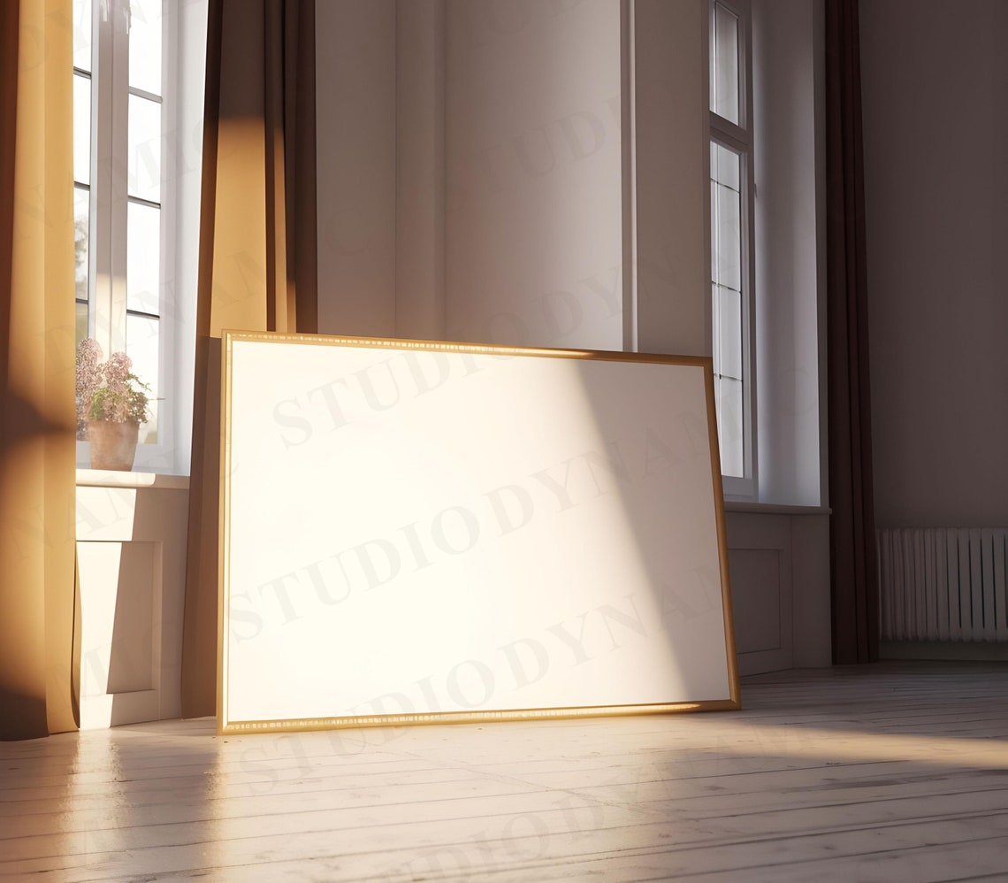 Horizontal Single Frame Mockup - Landscape Wooden Frame Mockup Frame ...