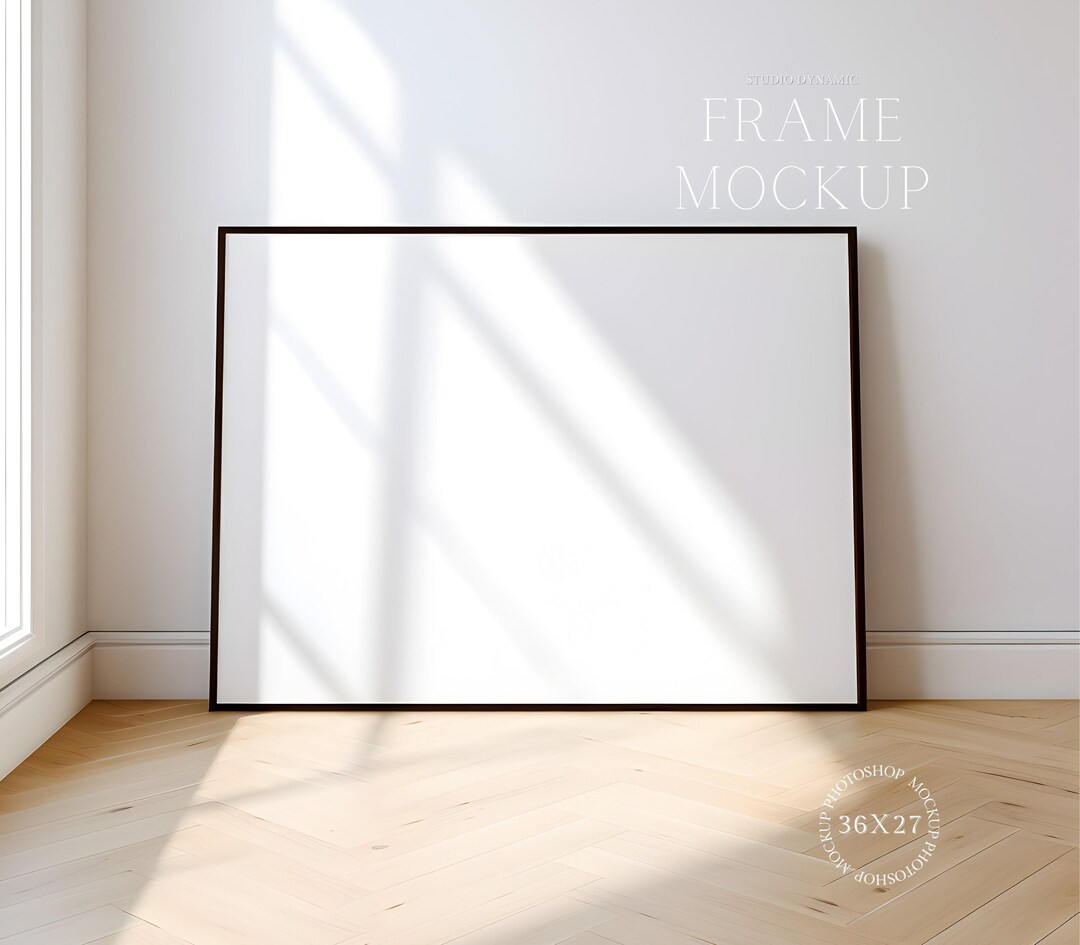 Black Frame Landscape Mockup - Natural Light Frame Mockup - Horizontal ...
