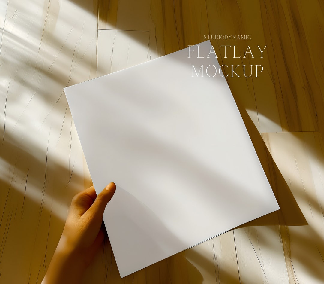 Person Holding Flatlay Sheet Print Mockup - Natural Light - Digital ...