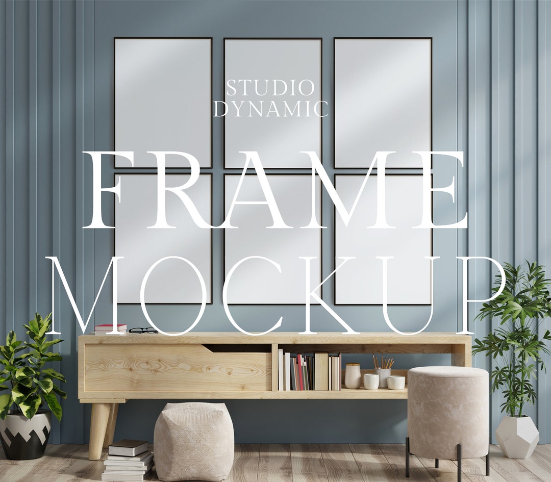 Frontal 6 Mockup Frames, High Quality Wall Mock Ups, Wall Frame Mockup ...