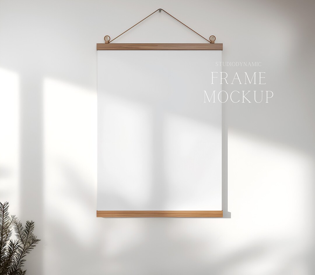 Wooden Poster Hanger Mockup - Art and Prints Display - Minimal Interior ...