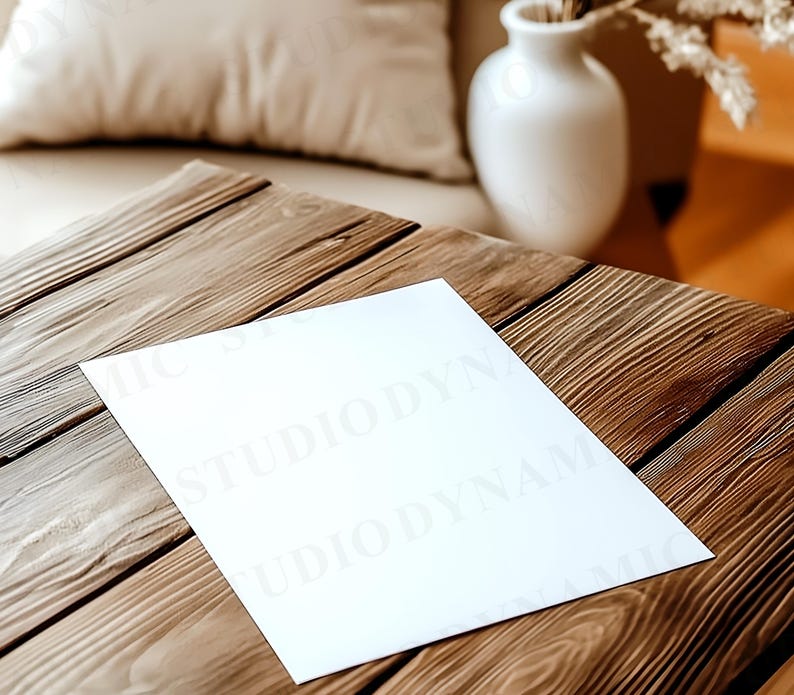 Flatlay Print Sheet Paper Mockup - Vertical Print Poster Wall Art ...