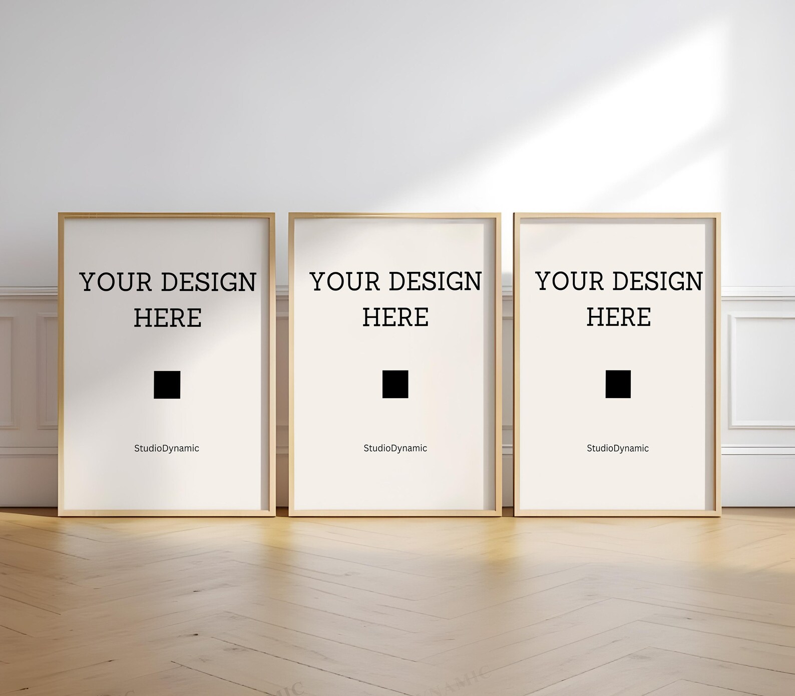 Minimal 3 Frame Mockup - 3 Wooden Frame Poster Mockup - Home Decor ...