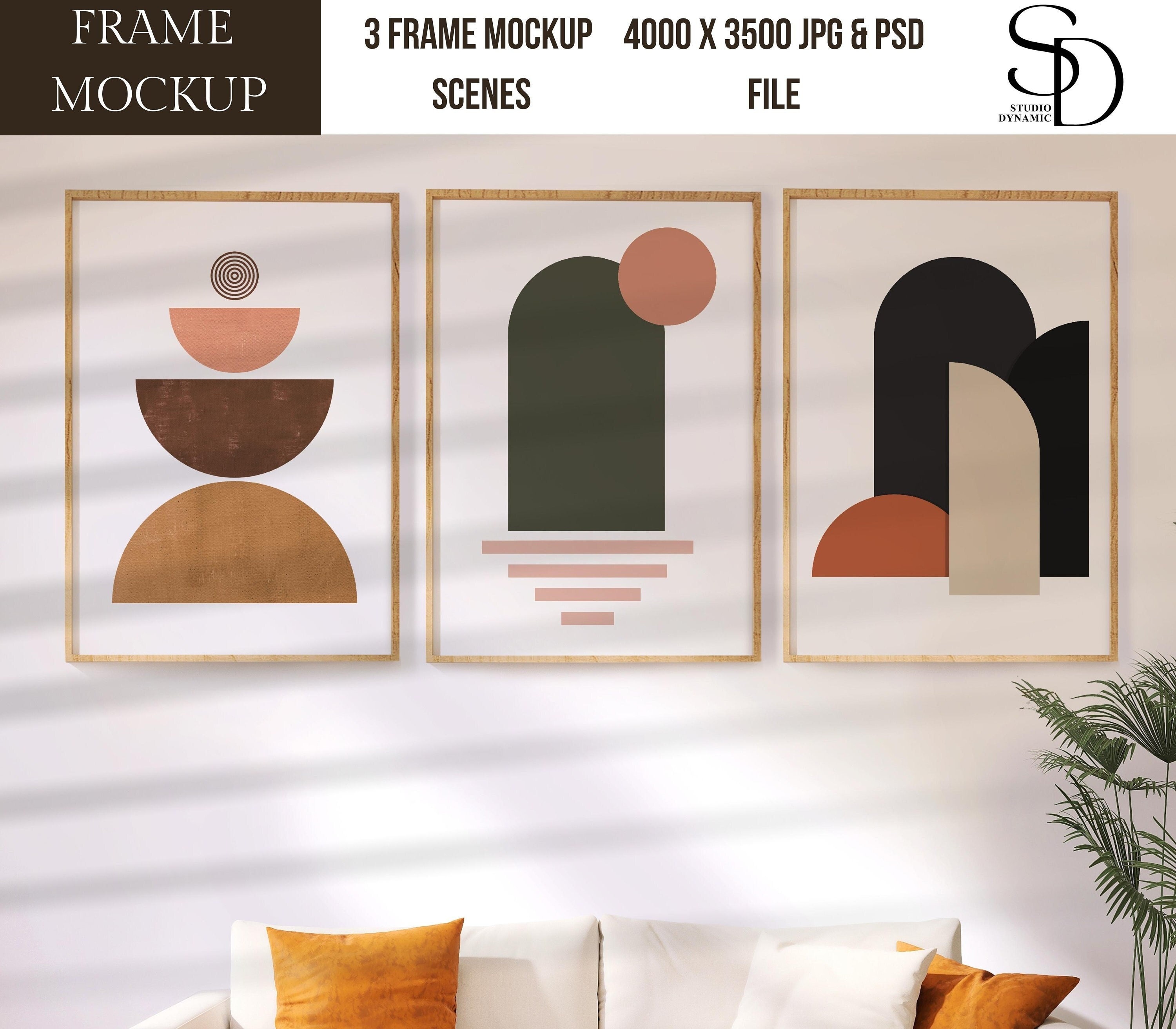 3 Frames Mockup Art Print Mockups Gallery Wall Set Mockup - Etsy