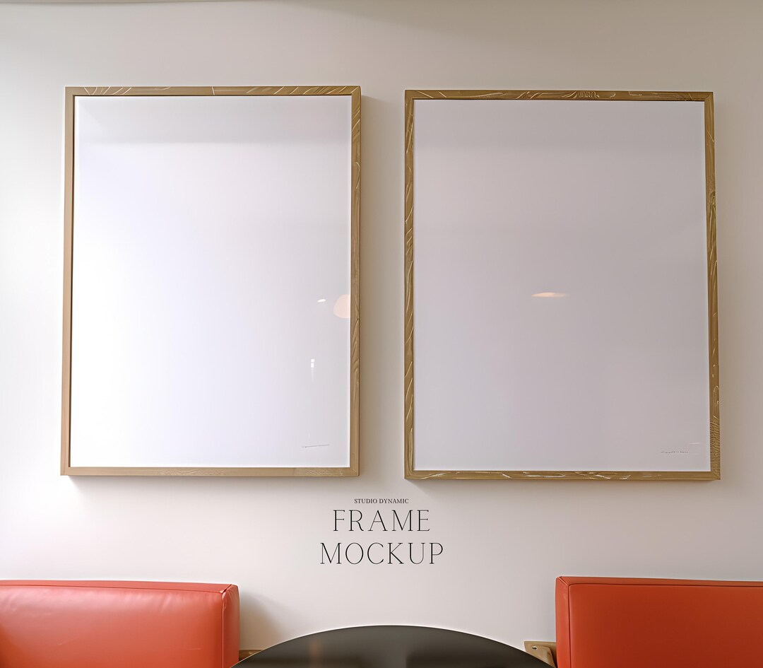 Two Frame Minimal Art Print Mockup - Set of Two Wooden Frames Mockup ...