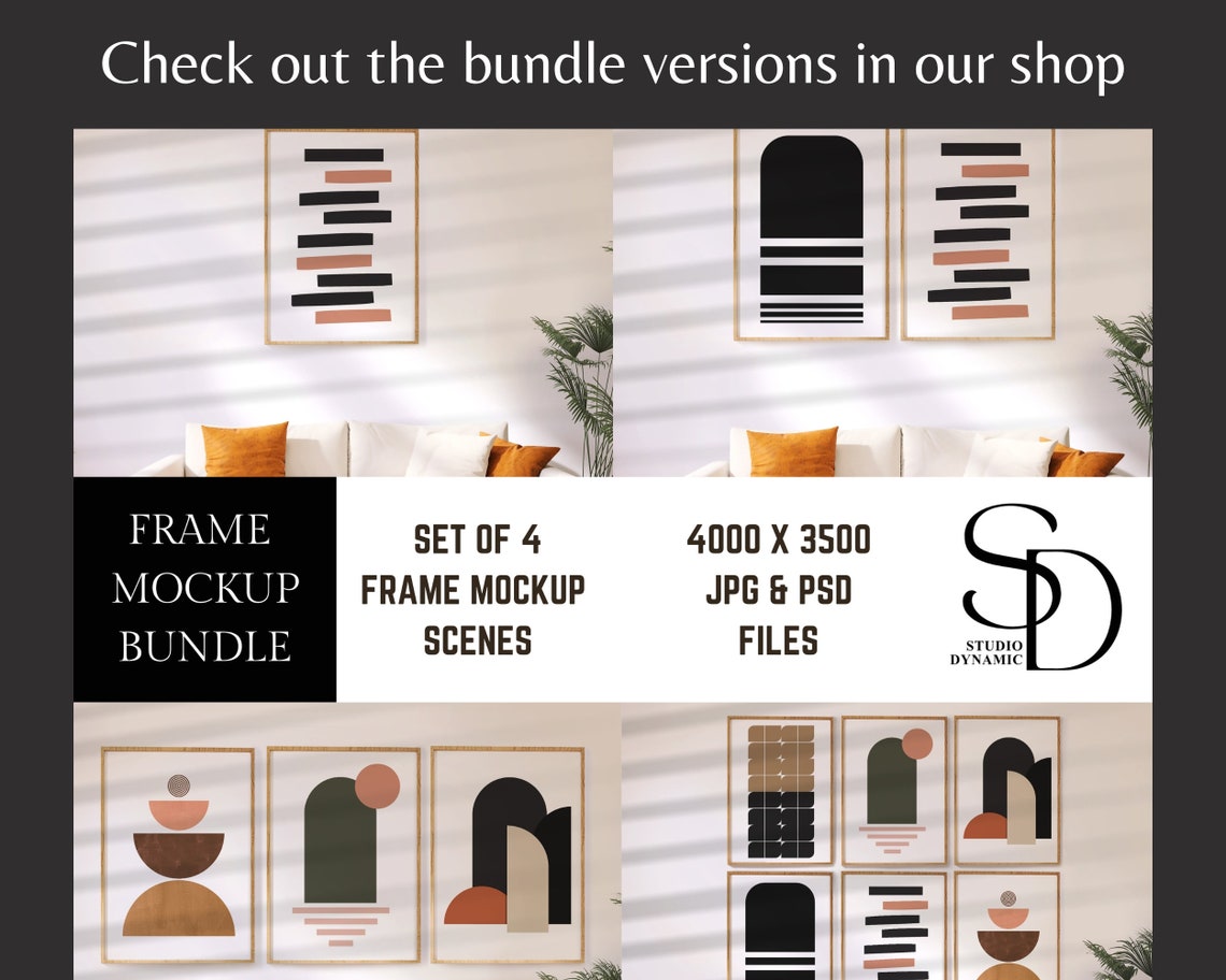 3 Frames Mockup, Art Print Mockups, Gallery Wall Set Mockup, Simple ...