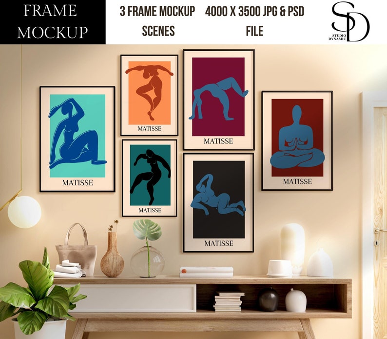 6 Frames Mockup Drop Shadow PSD Wood Frame Artwork - Etsy