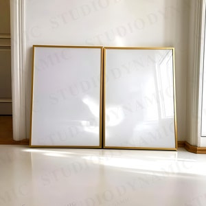 2 Frame Mockup - Duo Frame With Minimal Design - Glass Reflection Two ...