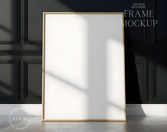 Single Frame Mockup - Dark Wall Poster Mockup - Vertical Frame Mockup ...