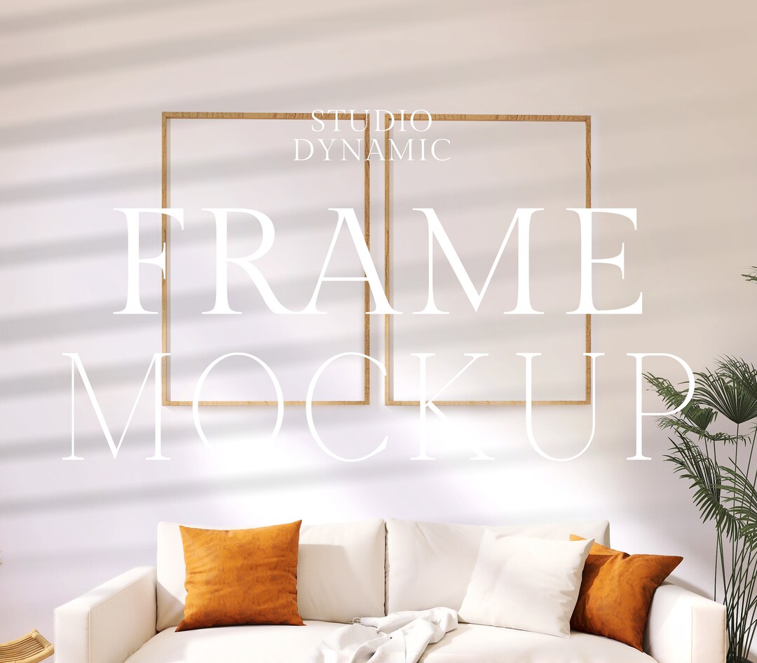 2 Frames Mockup, Living Room Mocup, Art Print Mockups, Gallery Wall Set ...